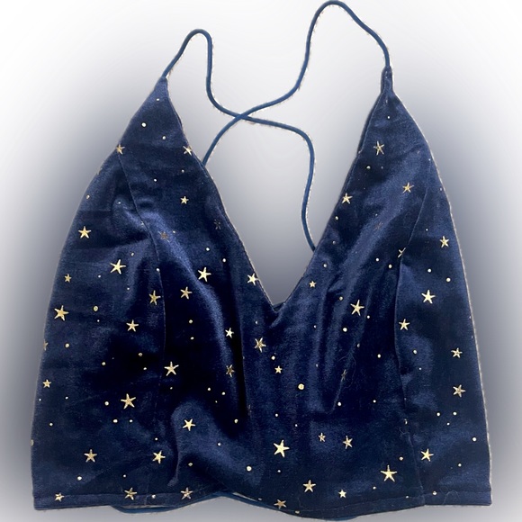 Tops | Starry Night Bralette Stringy Backless Top | Poshmark